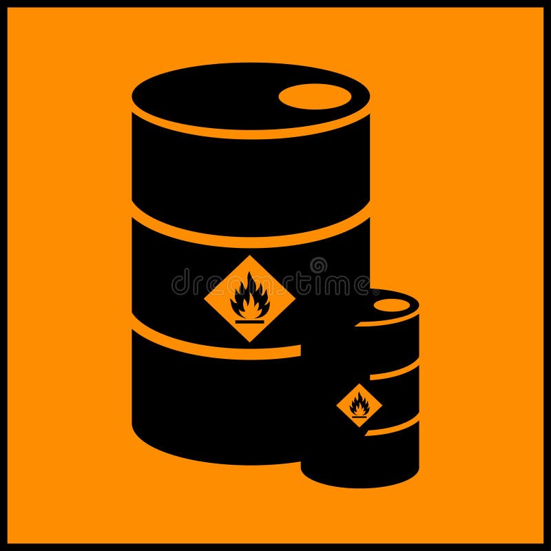 Warning Flammable Chemical Symbol Sign ,Vector Illustration, Isolate on ...
