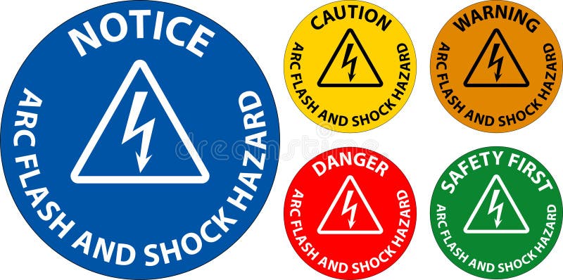 Warning Floor Sign Arc Flash and Shock Hazard Stock Vector ...