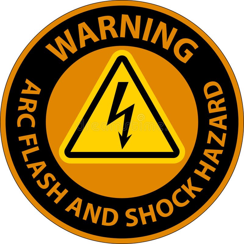 Warning Floor Sign Arc Flash and Shock Hazard Stock Vector - Illustration of pictogram, caution ...