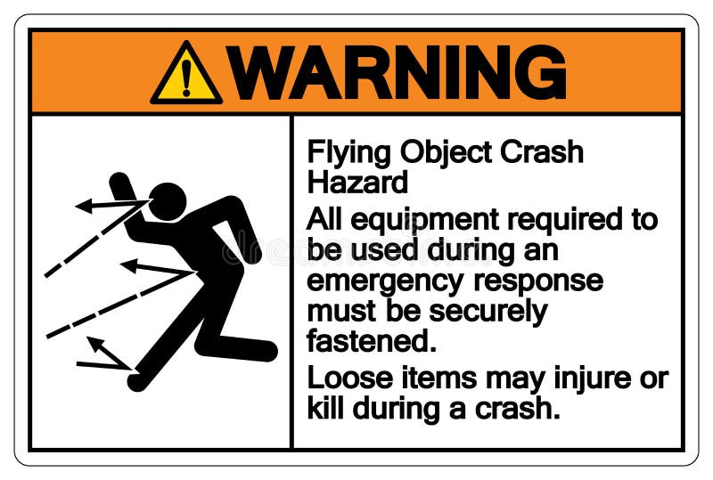 Warning Flying Object Crash Hazard Symbol Sign ,Vector Illustration ...