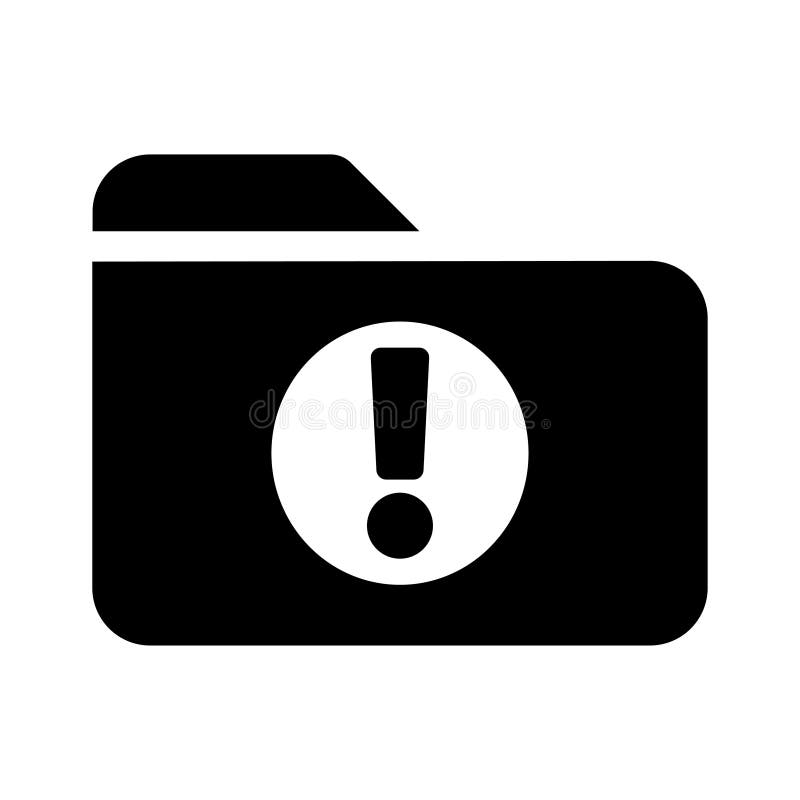 Warning folder Icon stock vector. Illustration of alert - 198434114
