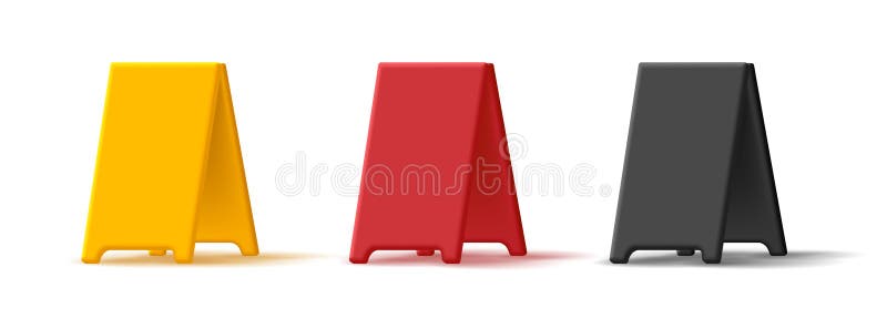 Warning Folding Board 3d Icon Set in Different Colors, Warning for ...