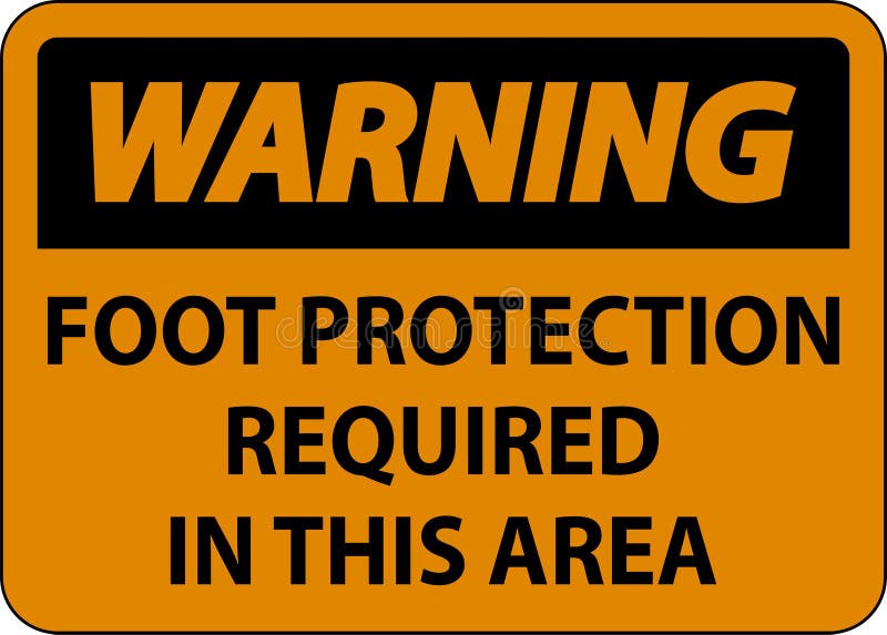 Warning Foot Protection Required Beyond this Point Symbol Sign, Vector ...