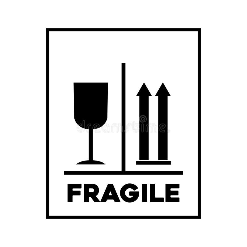 Warning Fragile Inside Sticker Stock Vector - Illustration of business ...