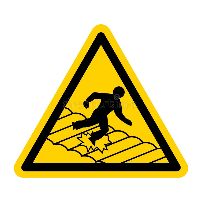 Warning Fragile Roof Sign on White Background Stock Vector ...