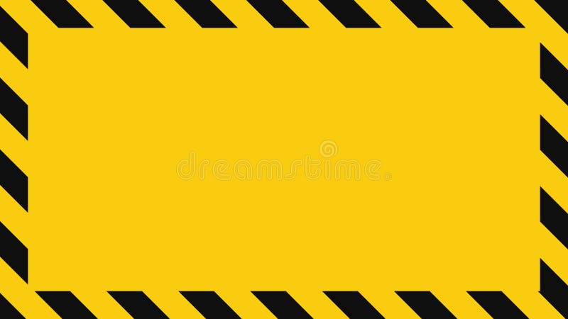 Warning Frame with Yellow and Black Diagonal Stripes. Rectangle Warn ...