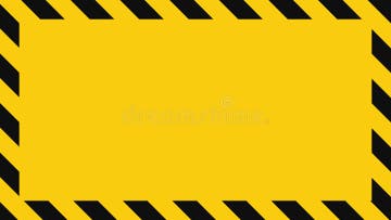 Warning Frame with Yellow and Black Diagonal Stripes. Rectangle Warn ...