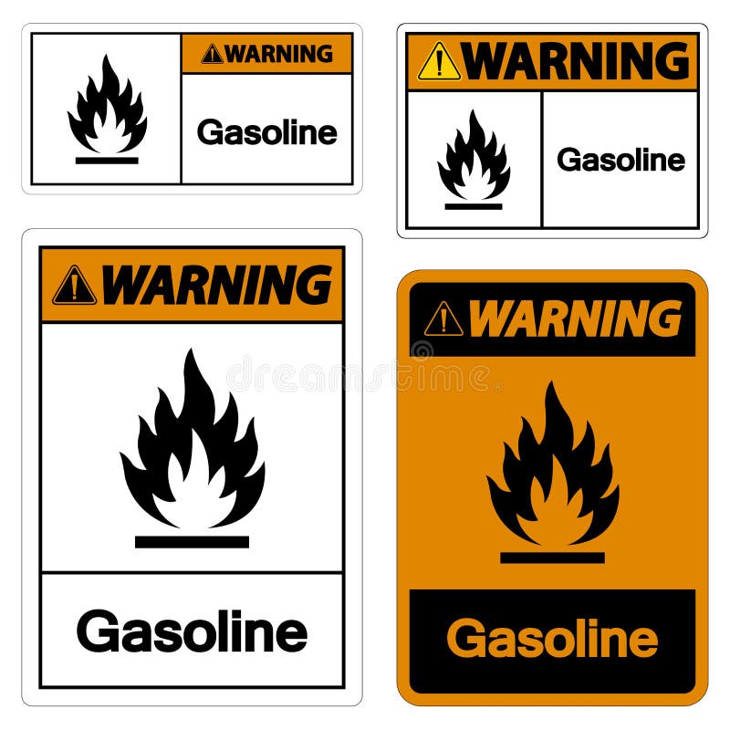 Warning Gasoline Symbol Sign, Vector Illustration, Isolate on White ...