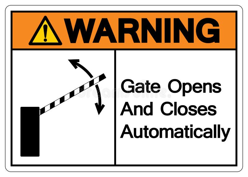 Warning Gate Opens and Closes Automatically Symbol Sign, Vector ...