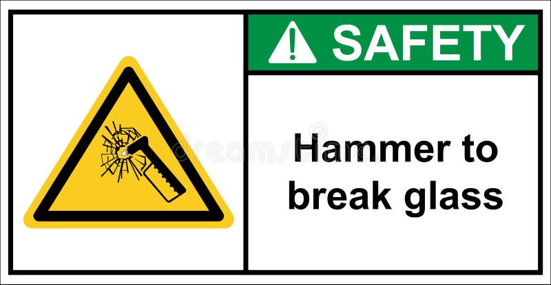 Warning for Glass Smashing Storage Areas.,Sign Safety Stock Vector ...
