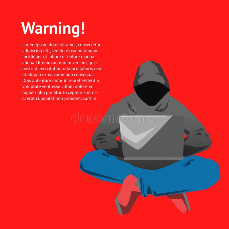 Warning Hacker Attack Vector Illustration Design Concept Stock Vector ...