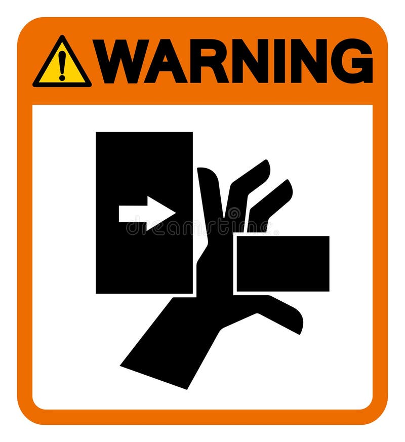 Hand Crush Force from Above Warning Sign, Vector Illustration, Isolate ...
