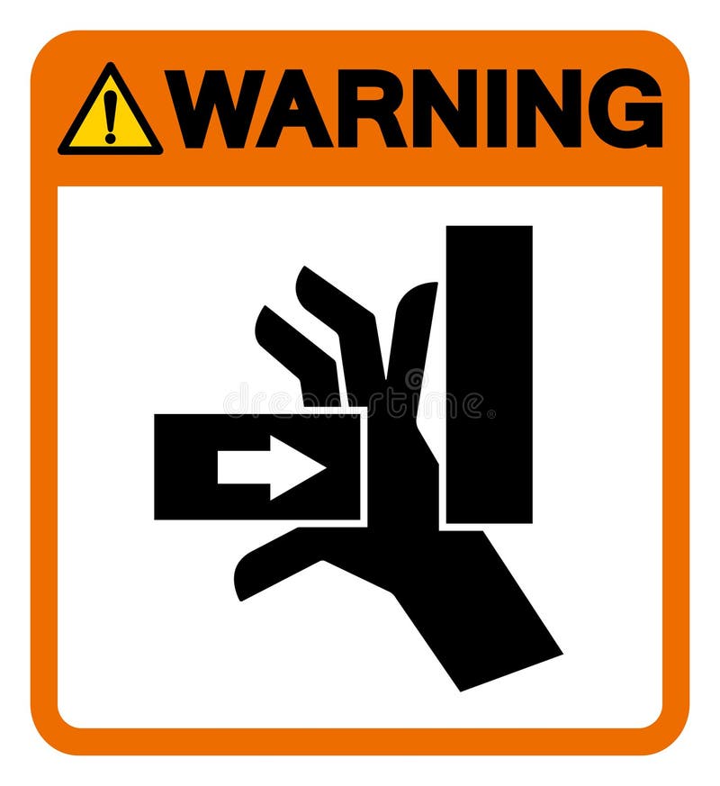 Warning Hand Crush Force from Right Symbol Sign, Vector Illustration ...