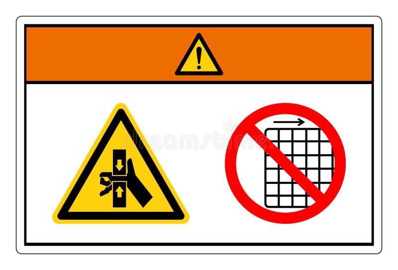 Warning Hand Crush Force from Top and Bottom Symbol Sign, Vector ...