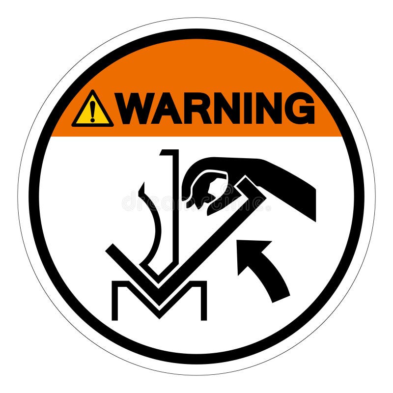 Warning Hand Crush in Press Brake Symbol Sign, Vector Illustration ...