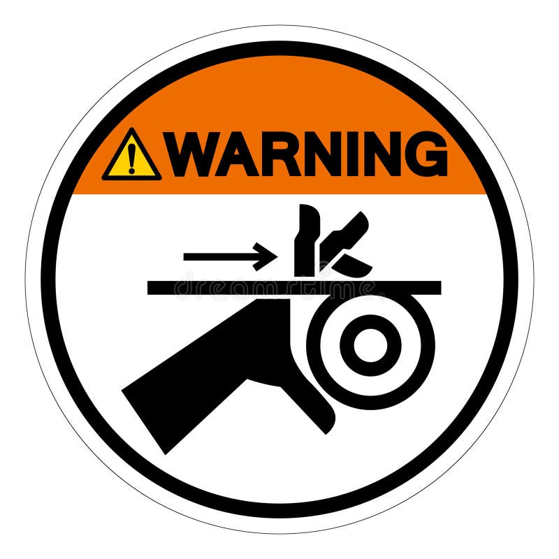 Warning Hand Entanglement Belt and Rollers Symbol Sign, Vector ...