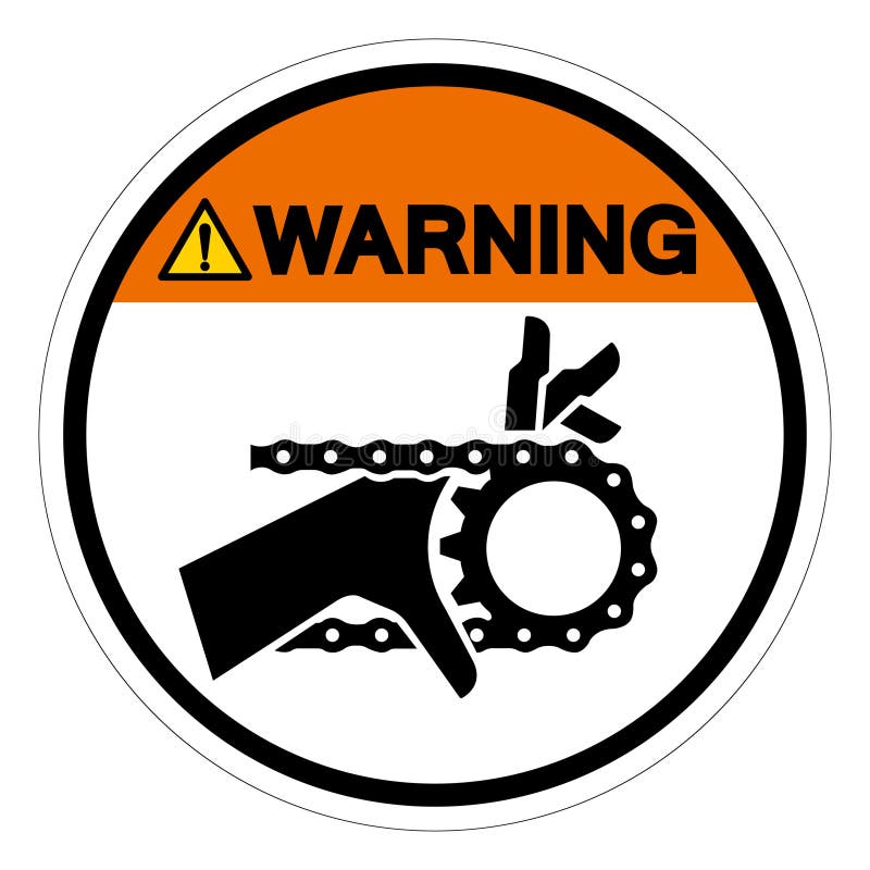 Warning Hand Entanglement Chain Drive Symbol Sign, Vector Illustration ...