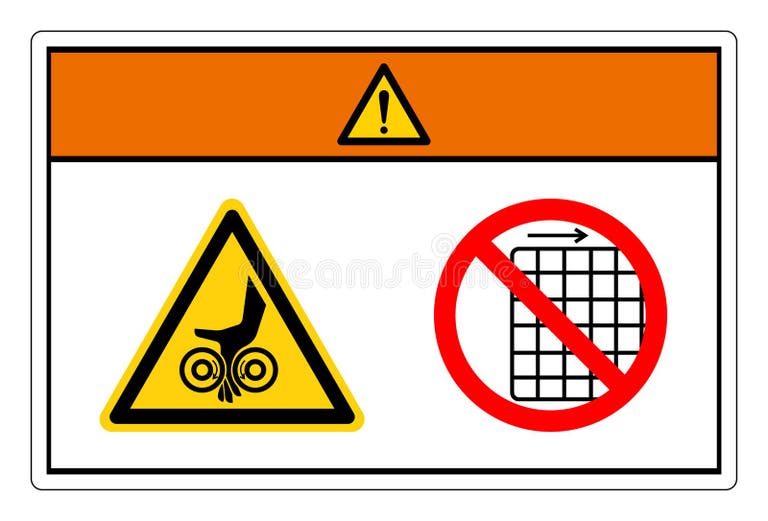 Warning Hand Entanglement Rollers Do Not Remove Guard Symbol Sign ...
