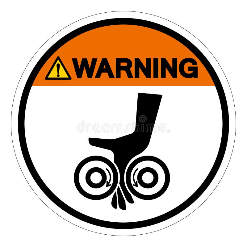 Warning Hand Entanglement Rollers Symbol Sign, Vector Illustration ...