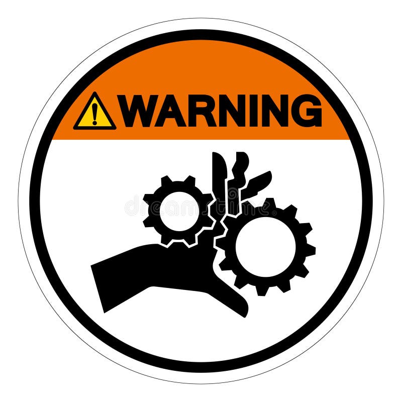 Warning Hand Entanglement Rotating Gears Symbol Sign, Vector ...