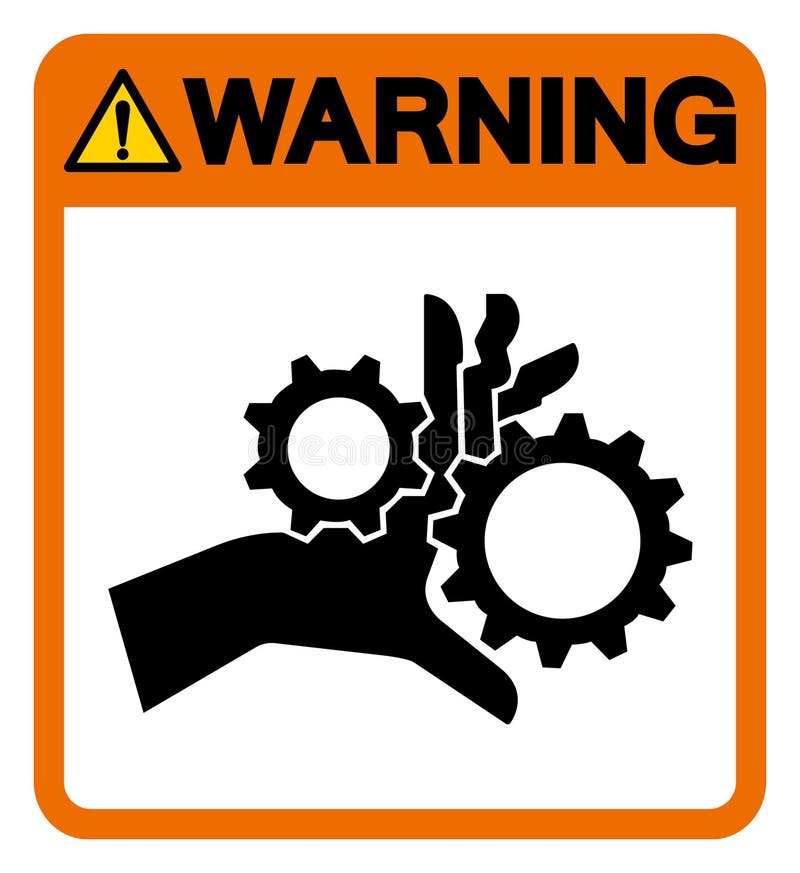 Warning Hand Entanglement Rotating Gears Symbol Sign, Vector ...