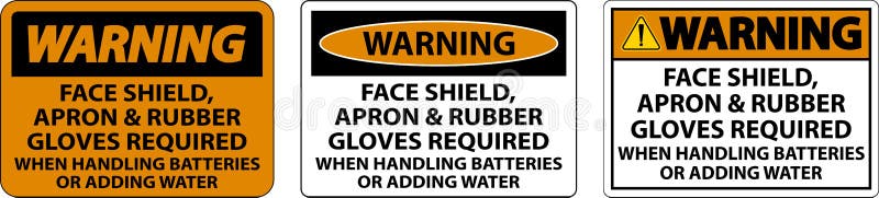 Warning when Handling Batteries Sign on White Background Stock Vector ...