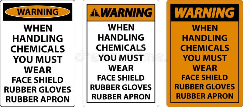 Warning Handling Chemicals Sign on White Background Stock Vector ...