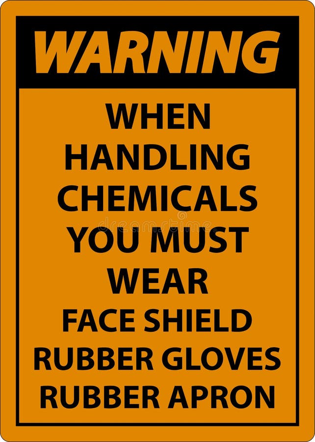 Warning Handling Chemicals Sign on White Background Stock Vector ...