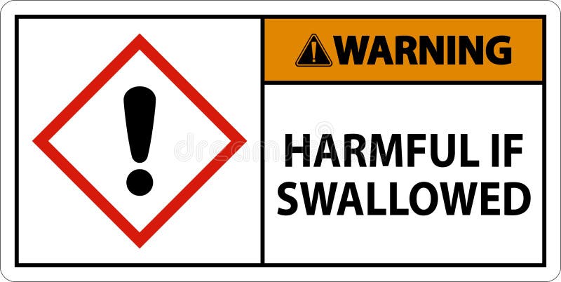 Warning Harmful If Swallowed GHS Sign on White Background Stock Vector ...