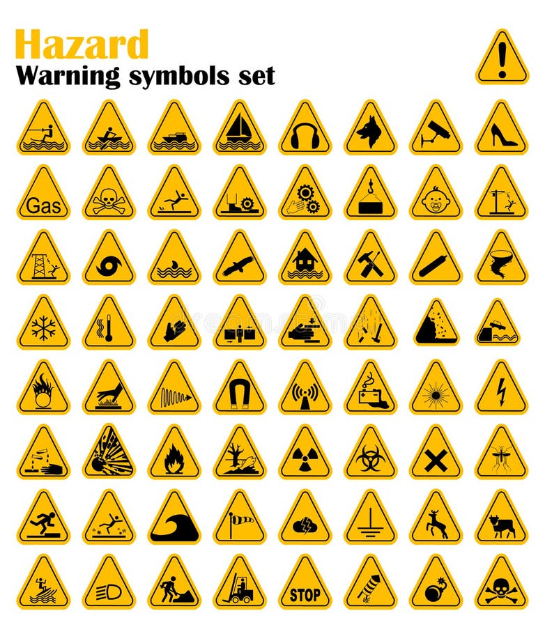 Hazard symbols stock vector. Illustration of background - 13405505