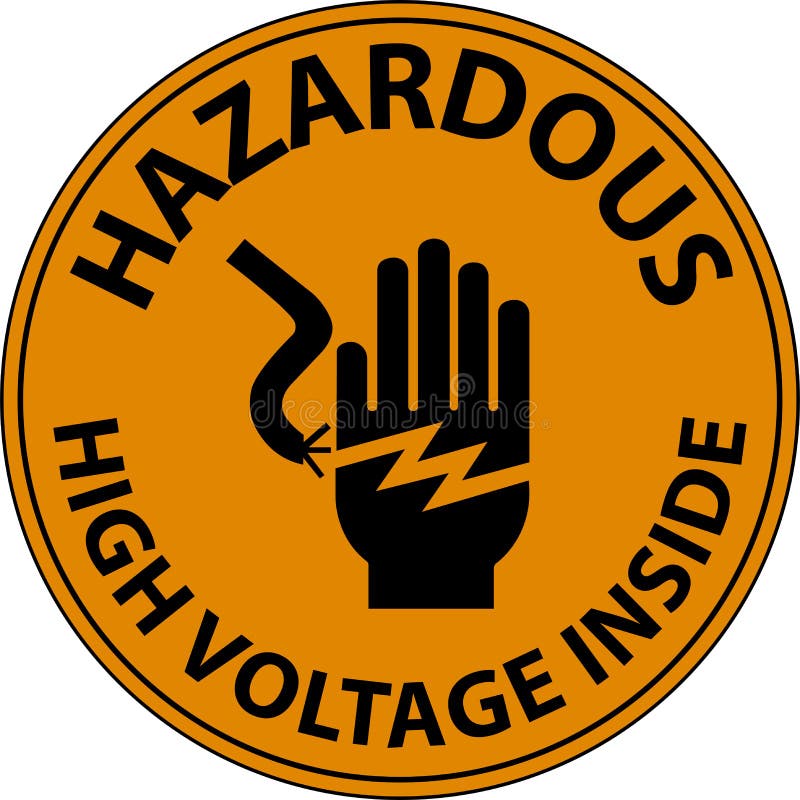 Warning Hazardous High Voltage Inside Sign on White Background Stock ...