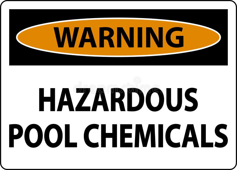 Warning Hazardous Pool Chemicals on White Background Stock Vector ...