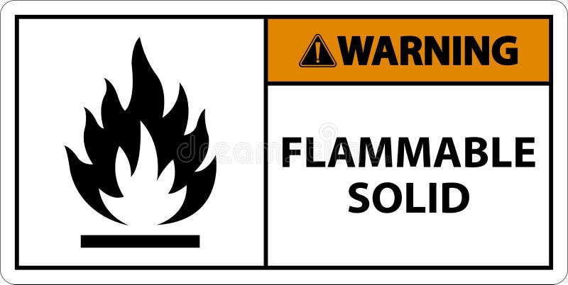 Warning Hazardous Signs Flammable Solid on White Background Stock ...