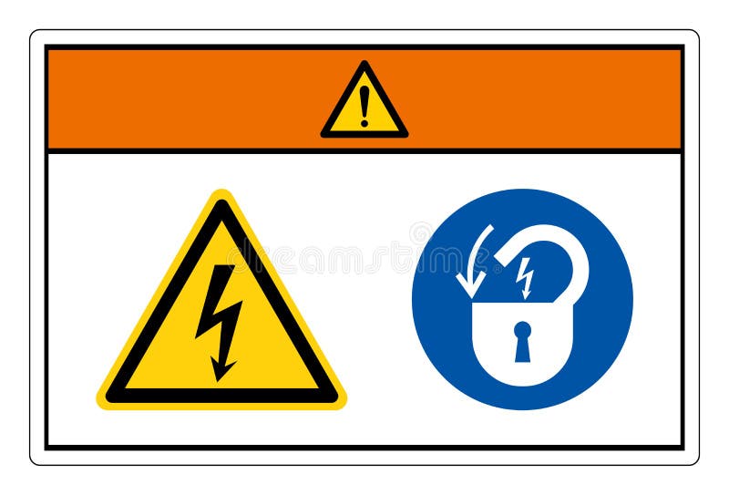 Warning Hazardous Voltage Lock Out Electrical Power Symbol Sign, Vector ...
