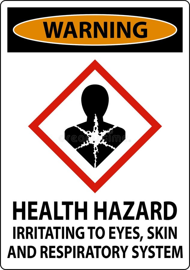 Warning Health Hazard GHS Sign on White Background Stock Vector ...