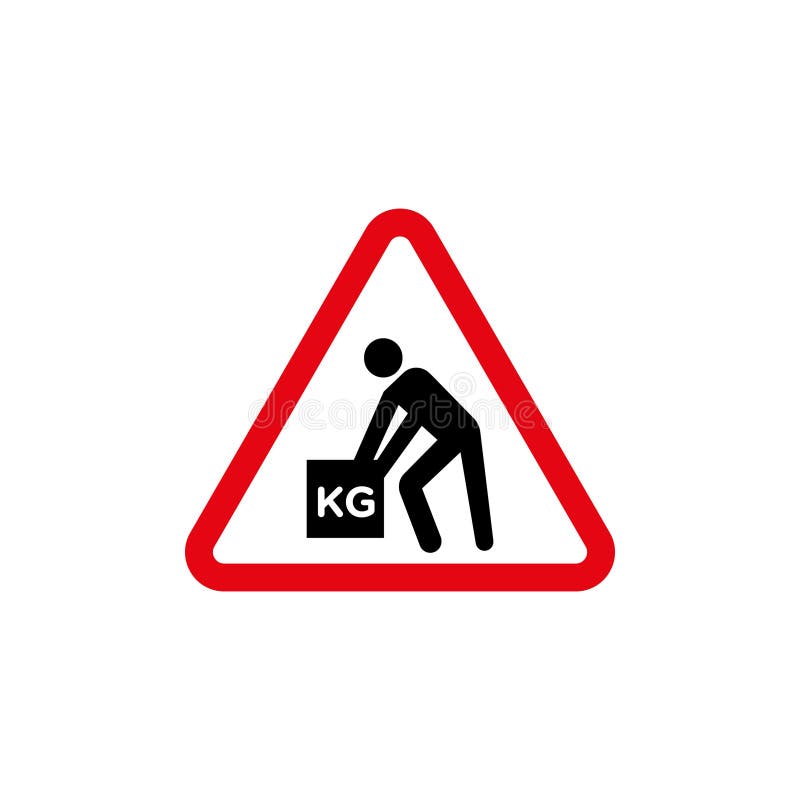 Warning Heavy Object Sign Icon Set. Caution for Lifting Risks with ...