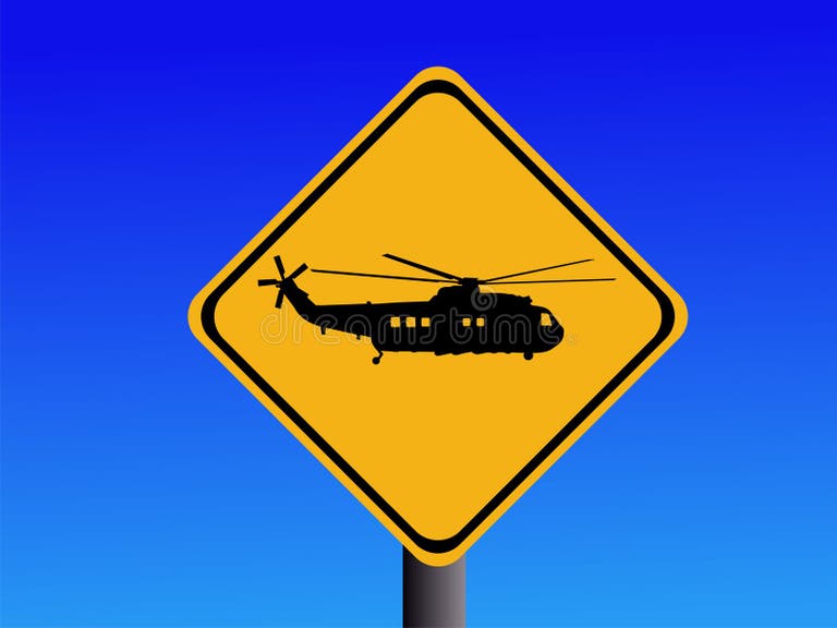 Warning Helicopter sign stock vector. Illustration of rotor - 3075517