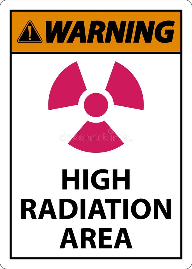 Warning High Radiation Area Sign on White Background Stock Vector ...