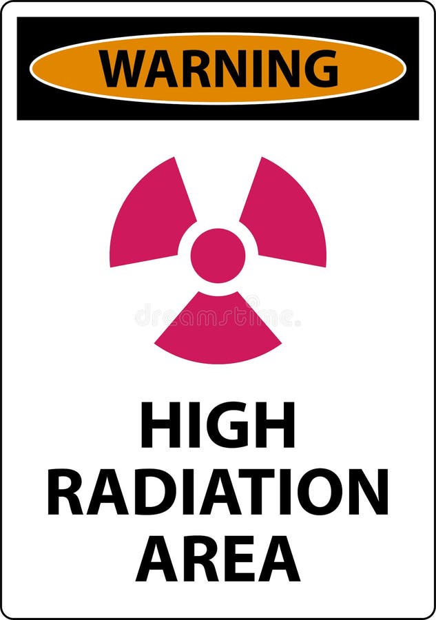 Warning High Radiation Area Sign on White Background Stock Vector ...