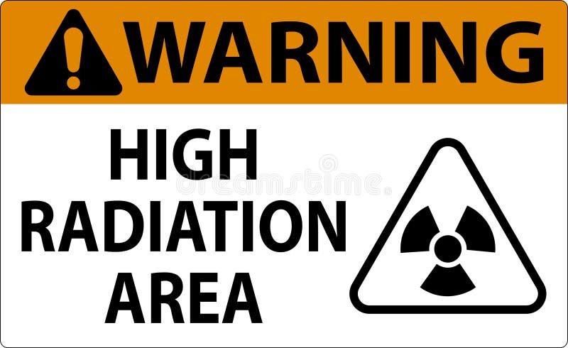 Warning High Radiation Area Sign on White Background Stock Vector ...