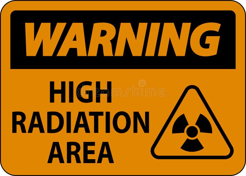 Warning High Radiation Area Sign on White Background Stock Vector ...