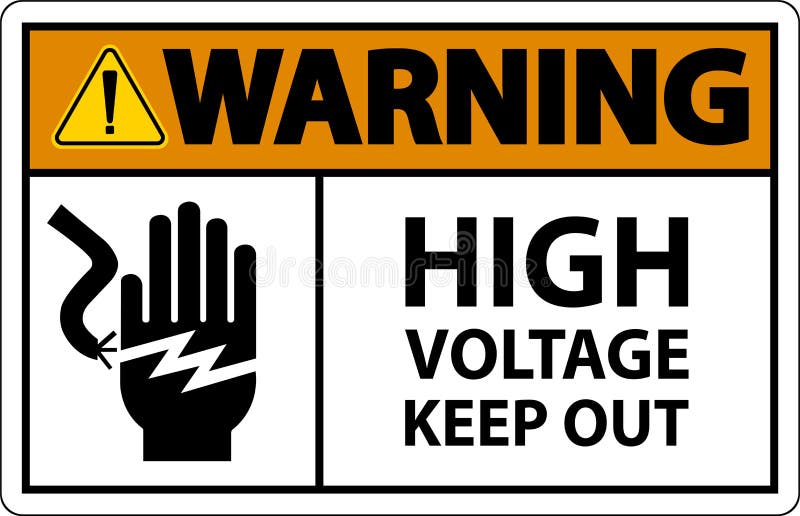 Warning High Voltage Keep Out Sign on White Background Stock Vector ...