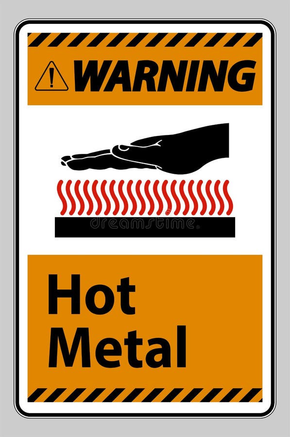 Warning Hot Metal Symbol Sign Isolated on White Background Stock Vector ...