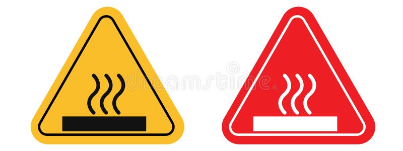 Warning about Hot Surface Ahead Indicating Risk of Burn Injuries ...