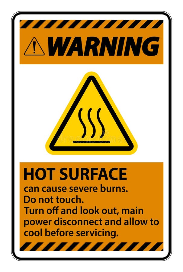 Warning Hot Surface Do Not Touch Symbol Sign Isolate on White ...