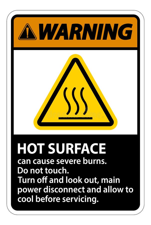 Warning Hot Surface Do Not Touch Symbol Sign Isolate on White ...