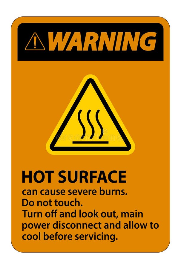 Warning Hot Surface Do Not Touch Symbol Sign Isolate on White ...