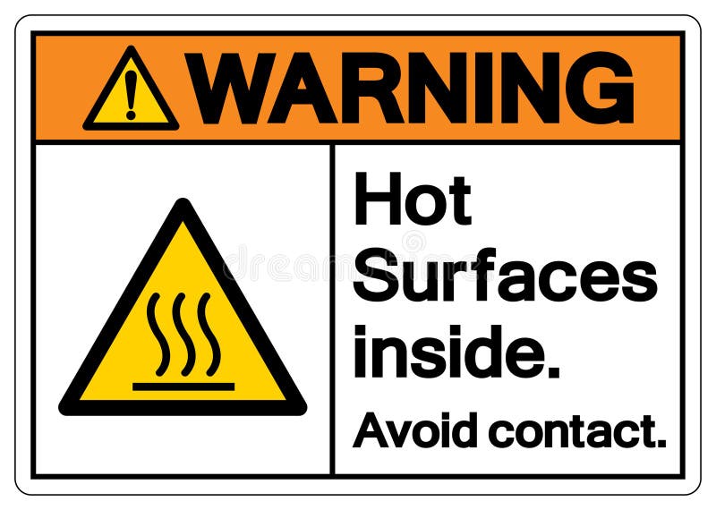 Warning Hot Surfaces Inside Symbol Sign, Vector Illustration, Isolate ...