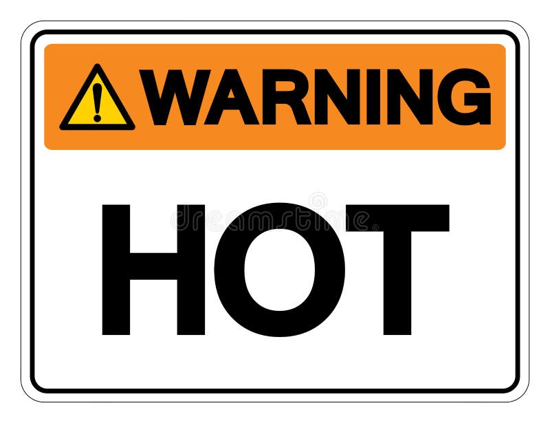 Warning Hot Symbol Sign,Vector Illustration, Isolate on White ...