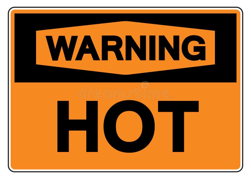 Warning Hot Symbol Sign,Vector Illustration, Isolate on White ...